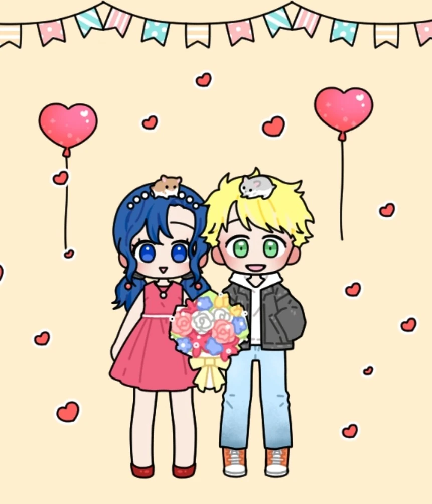Marinette and adrien on pastel friends! | Fandom