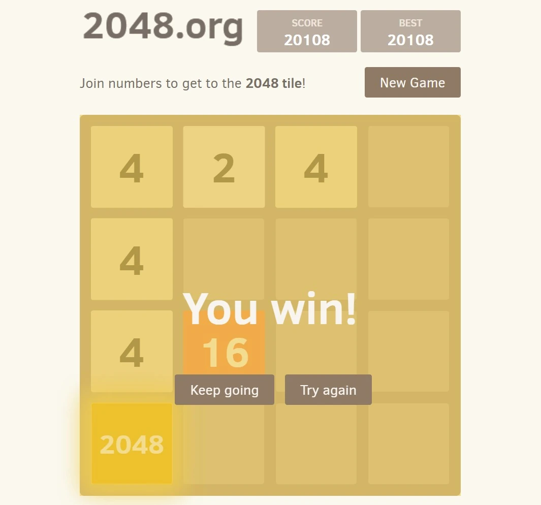 I won 2048 | Fandom