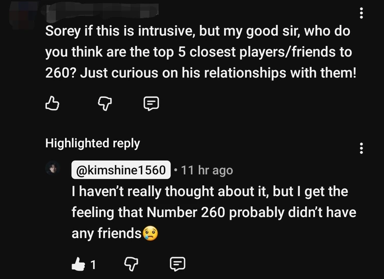 Player 260 is lonely💔😔 | Fandom