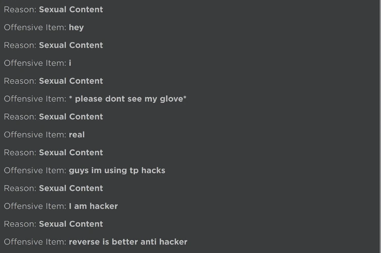 Guys roblox moderation at its peak!!!11111 | Fandom