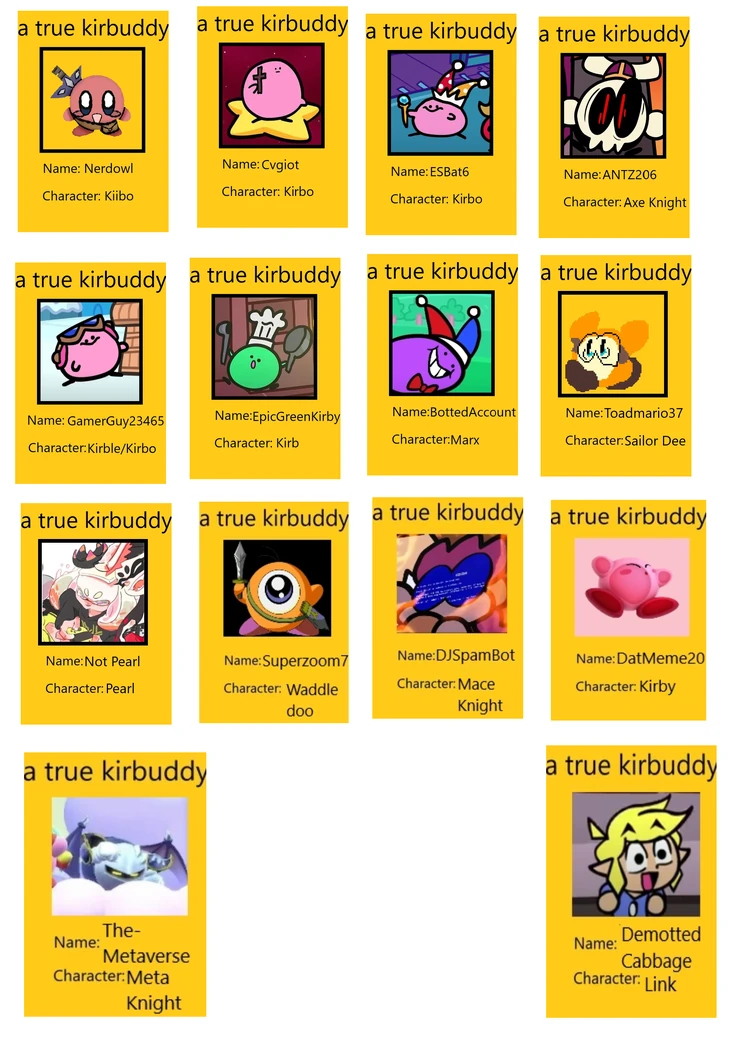COLLECT THEM ALL: KIRBUDDIES CHARACTER CARDS | Fandom