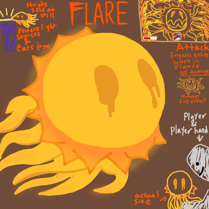Weird fire octopus thing I drew that’s also my fanmade entity | Fandom