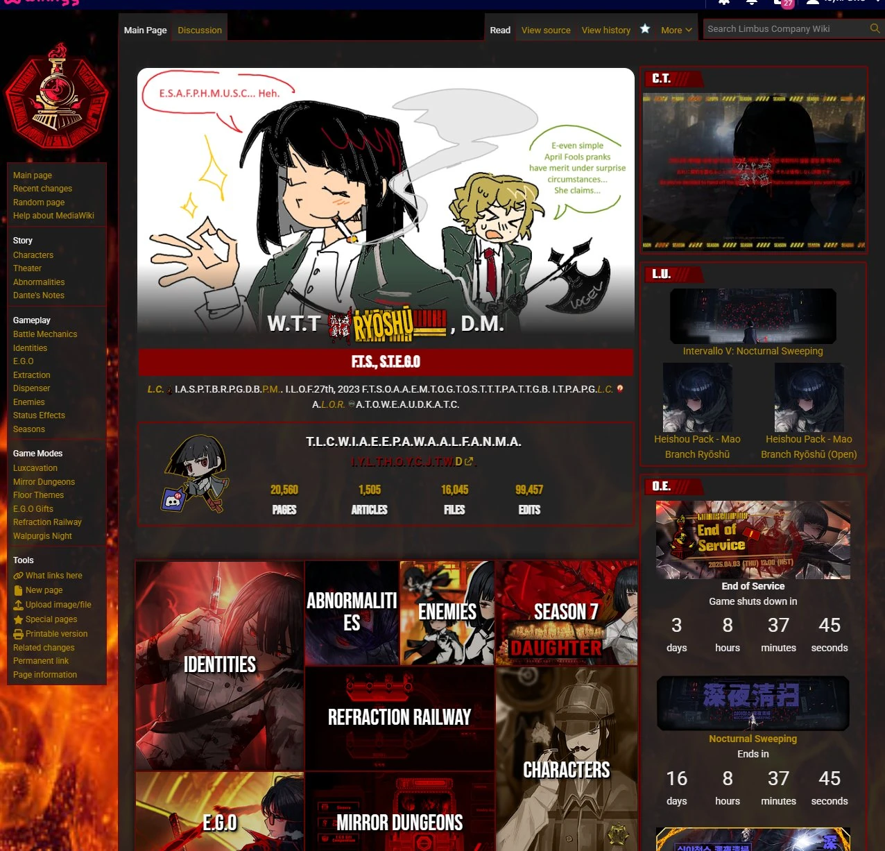 thought i was being funny then i saw the limbus company wiki's april fools prank and i was like ...