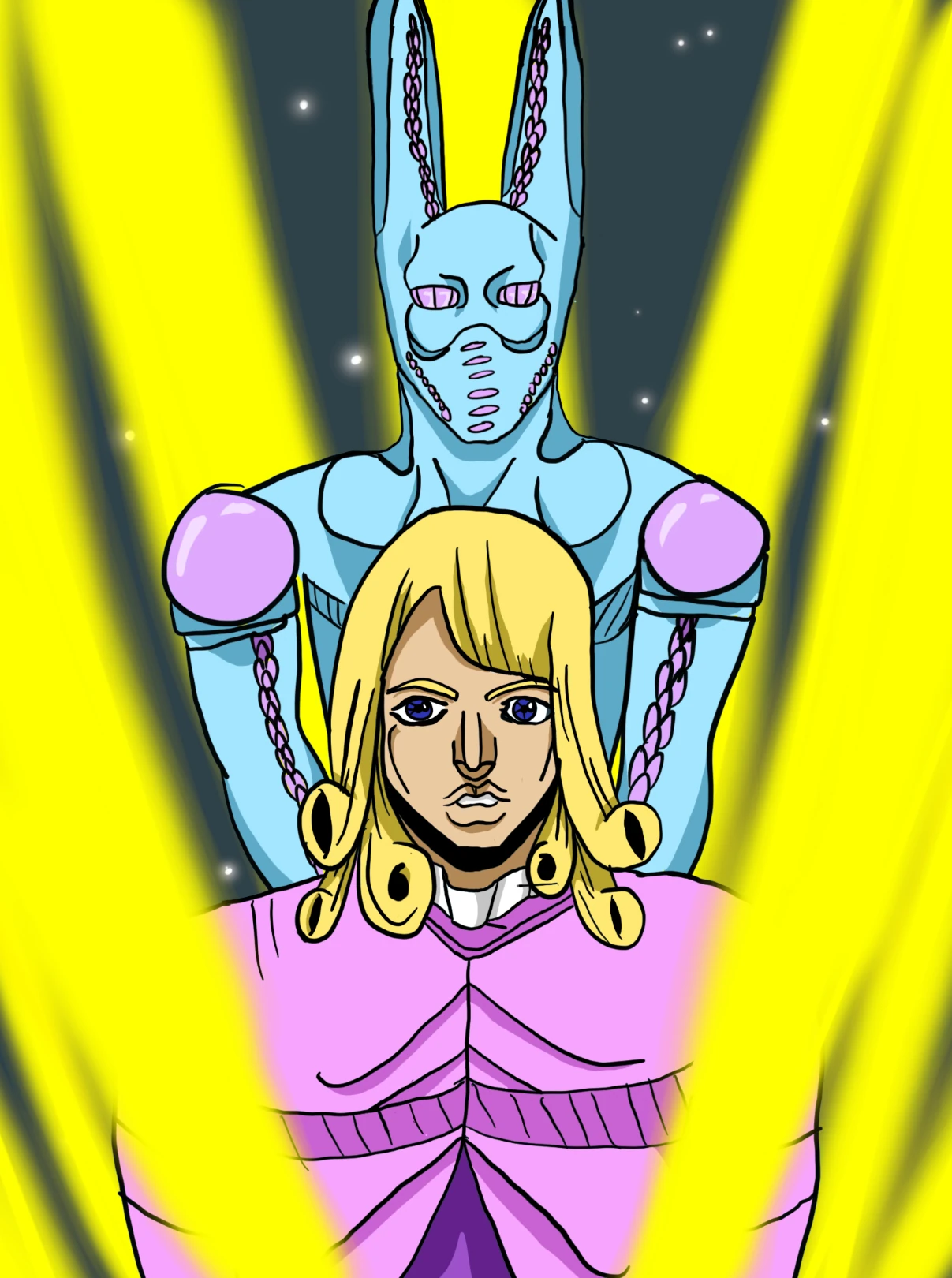 Colored my drawing of Funny Valentine and D4C: Love Train. | Fandom