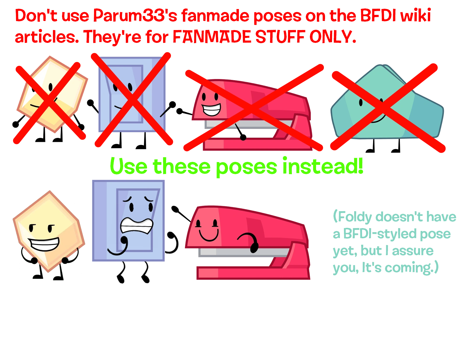 A PSA about using the fanmade BFB newcomer poses | Fandom