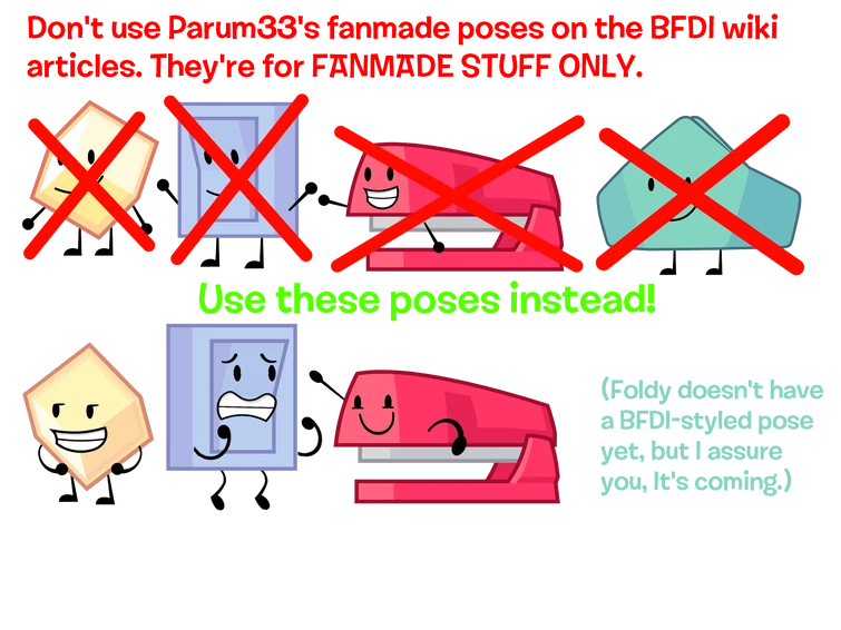 A PSA about using the fanmade BFB newcomer poses | Fandom
