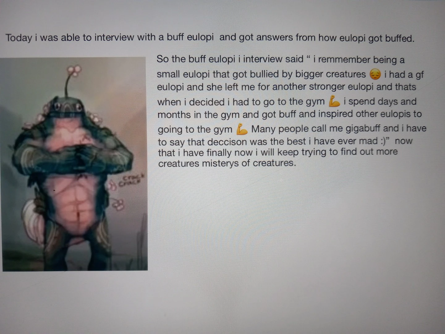 An interview with a buff eulopi of how it became buff | Fandom