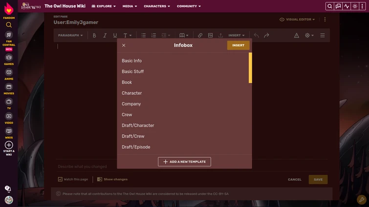 I am editing my user page. | Fandom
