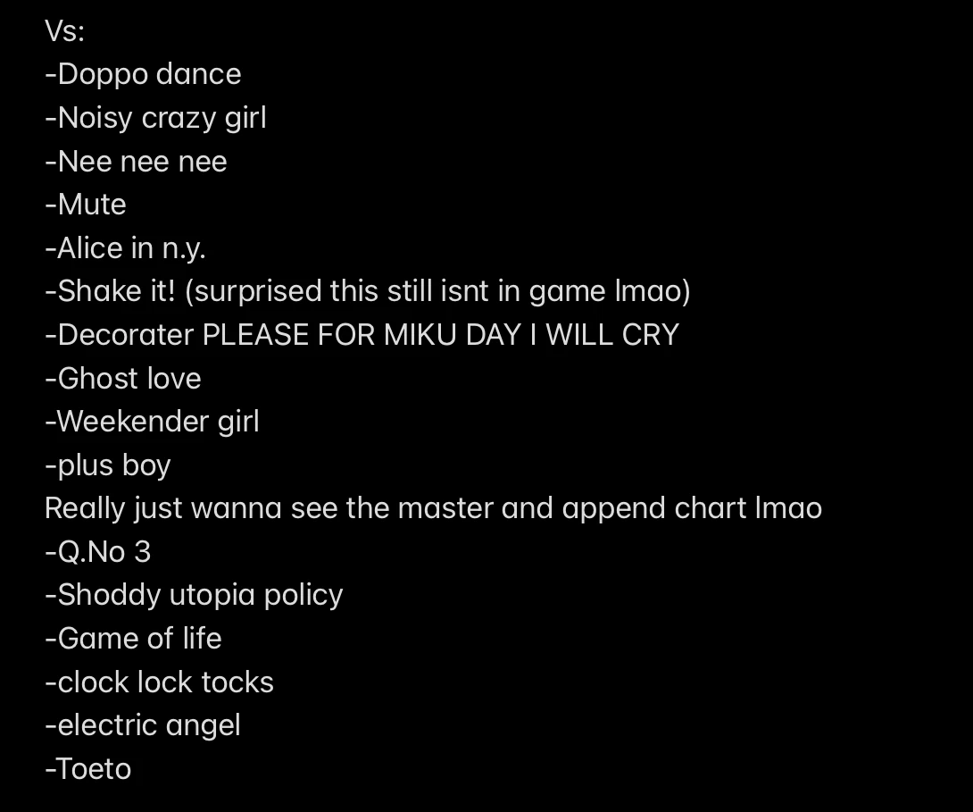 List of songs i want in pjsk | Fandom