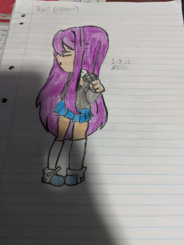 I drew and coloured Yuri (from Doki Doki Takeover) | Fandom
