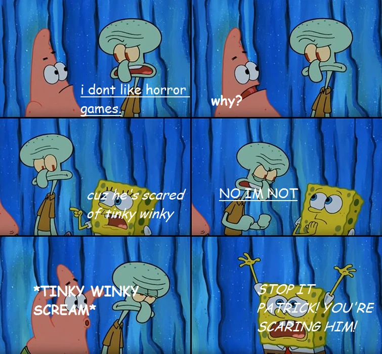 small slendytubbie + spongebob meme. | Fandom