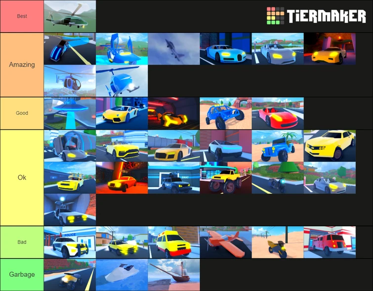 My jailbreak vehicle tier list! | Fandom