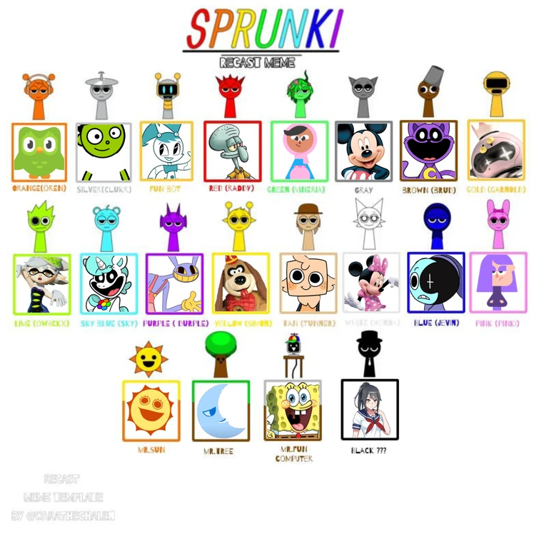 Sprunki cast meme (new version) | Fandom