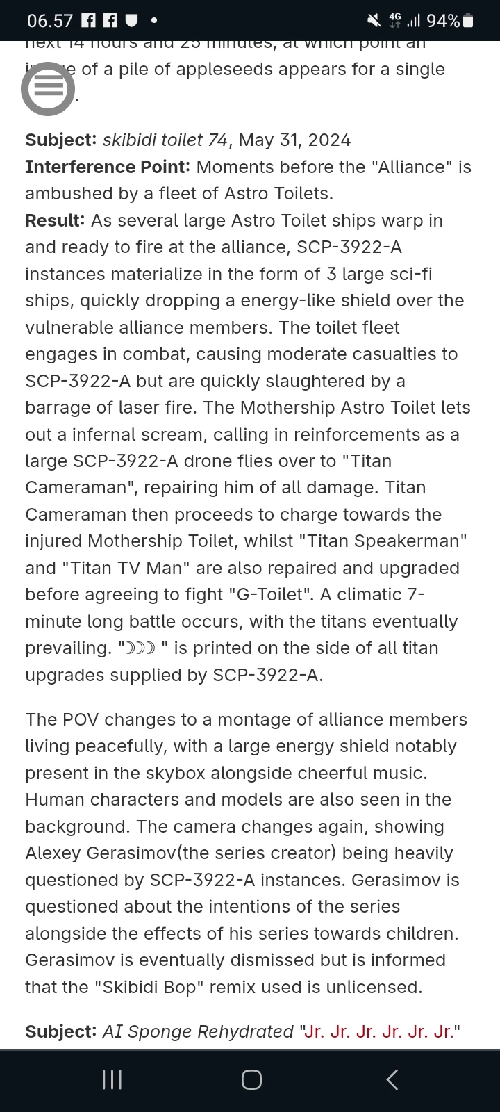 Skibidi toilet make an cameo in SCP-3922-A test logs FR | Fandom