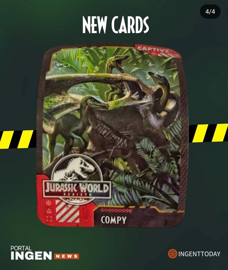 Compy , Pteranodon, and Velociraptor cards from the Jurassic World ...