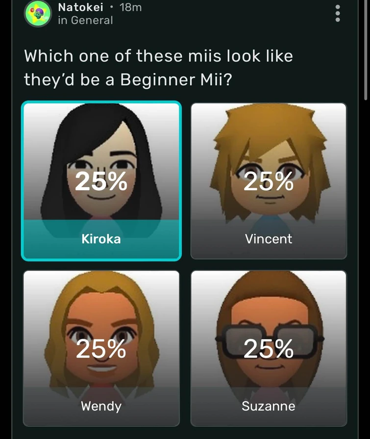 Which one of these miis look like they’d be a Beginner Mii? | Fandom