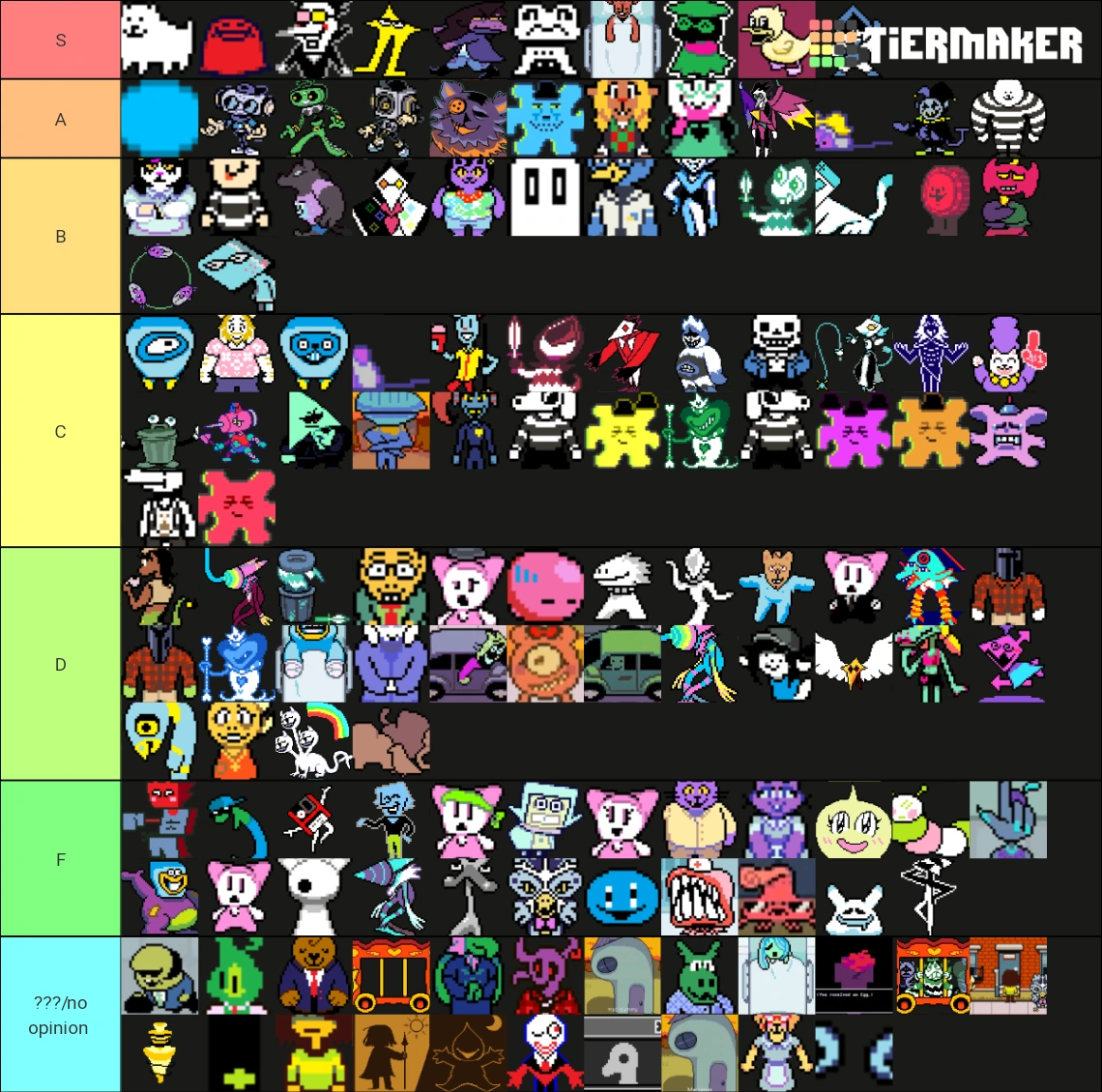 Mi tier list de personajes de deltarune | Fandom