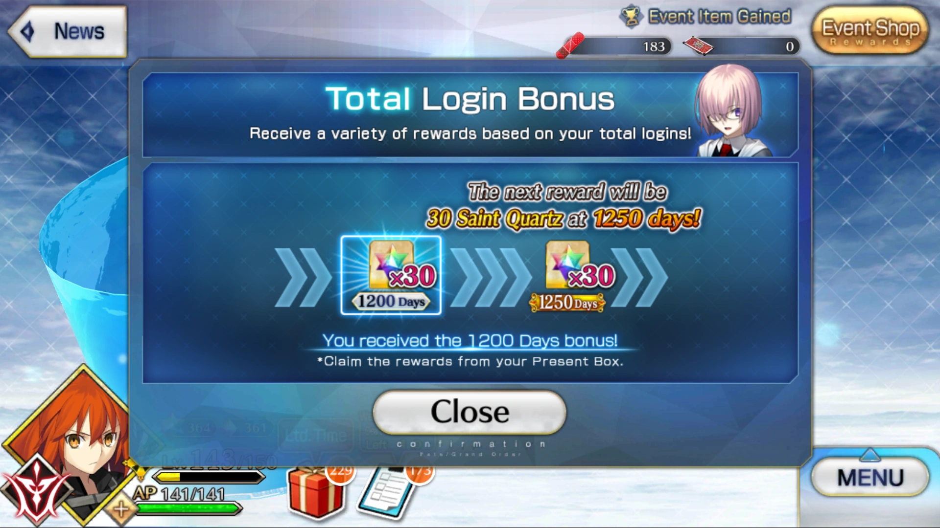 1200 Total Login Days (2nd Account) | Fandom
