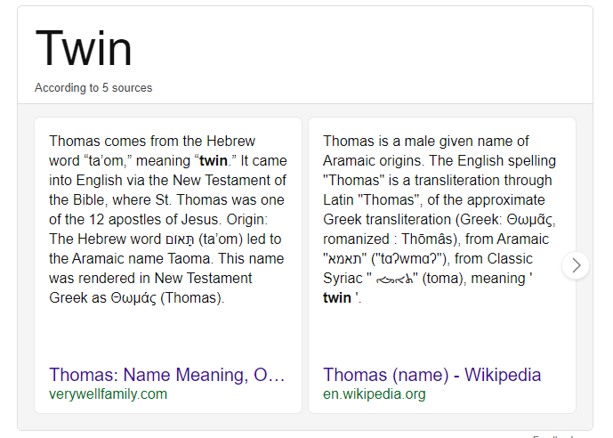 So this is What Thomas' name means. | Fandom