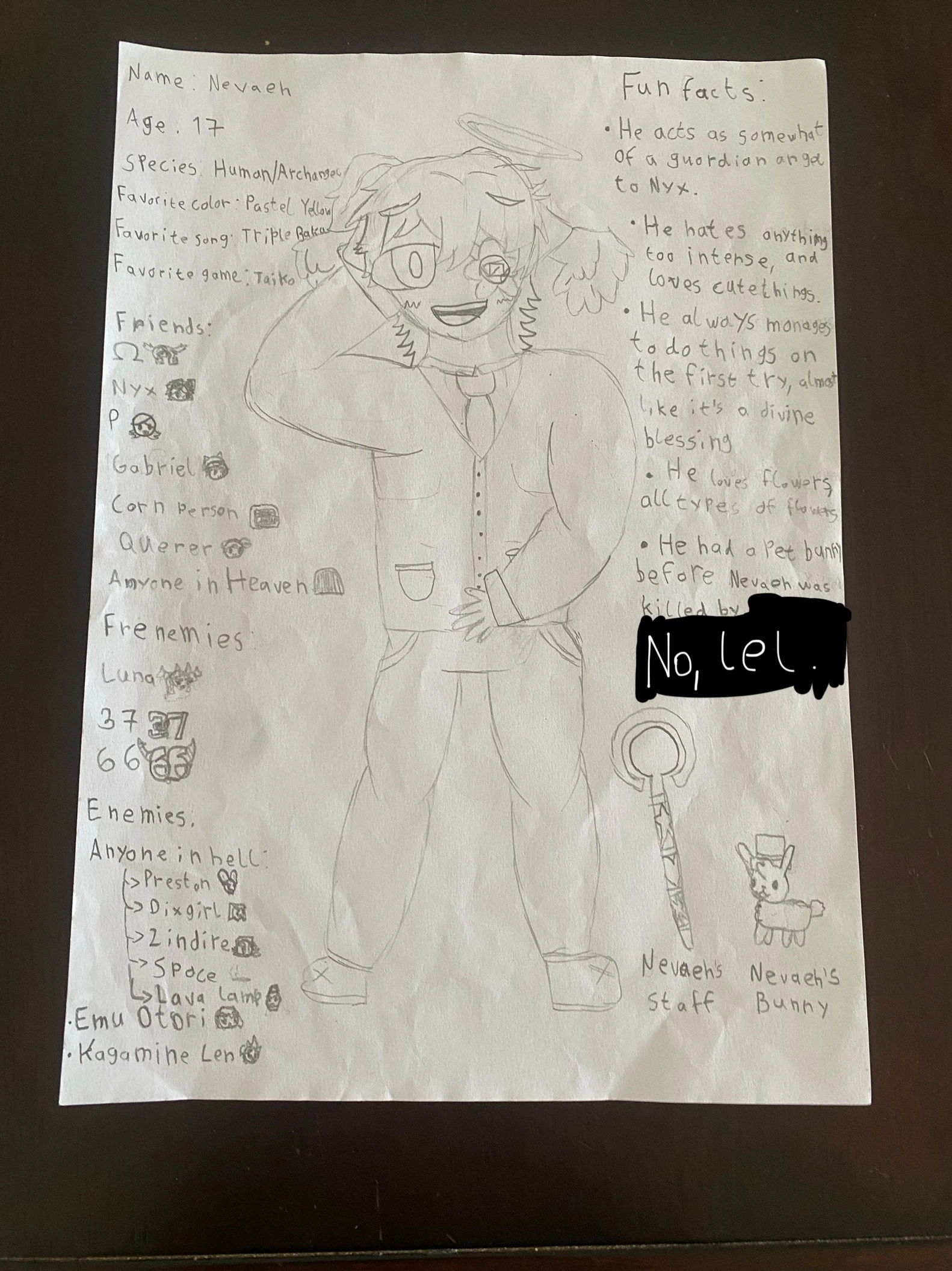 Nevaeh drawing + info about him | Fandom