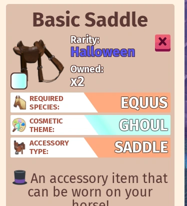 Swapping this ghoul theme Equus saddle for a different ghoul theme saddle! | Fandom