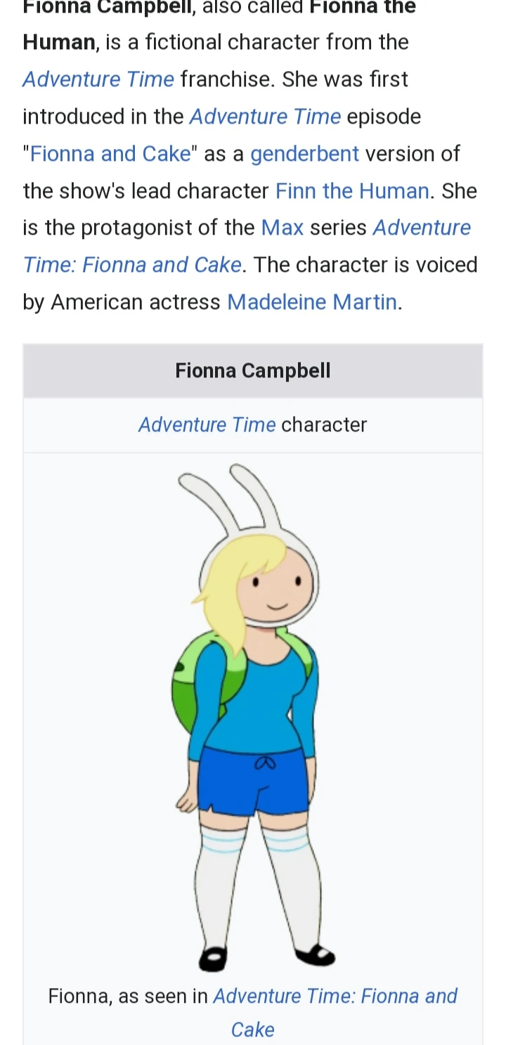 Artículo de Fionna en Wikipedia 💎 | Fandom