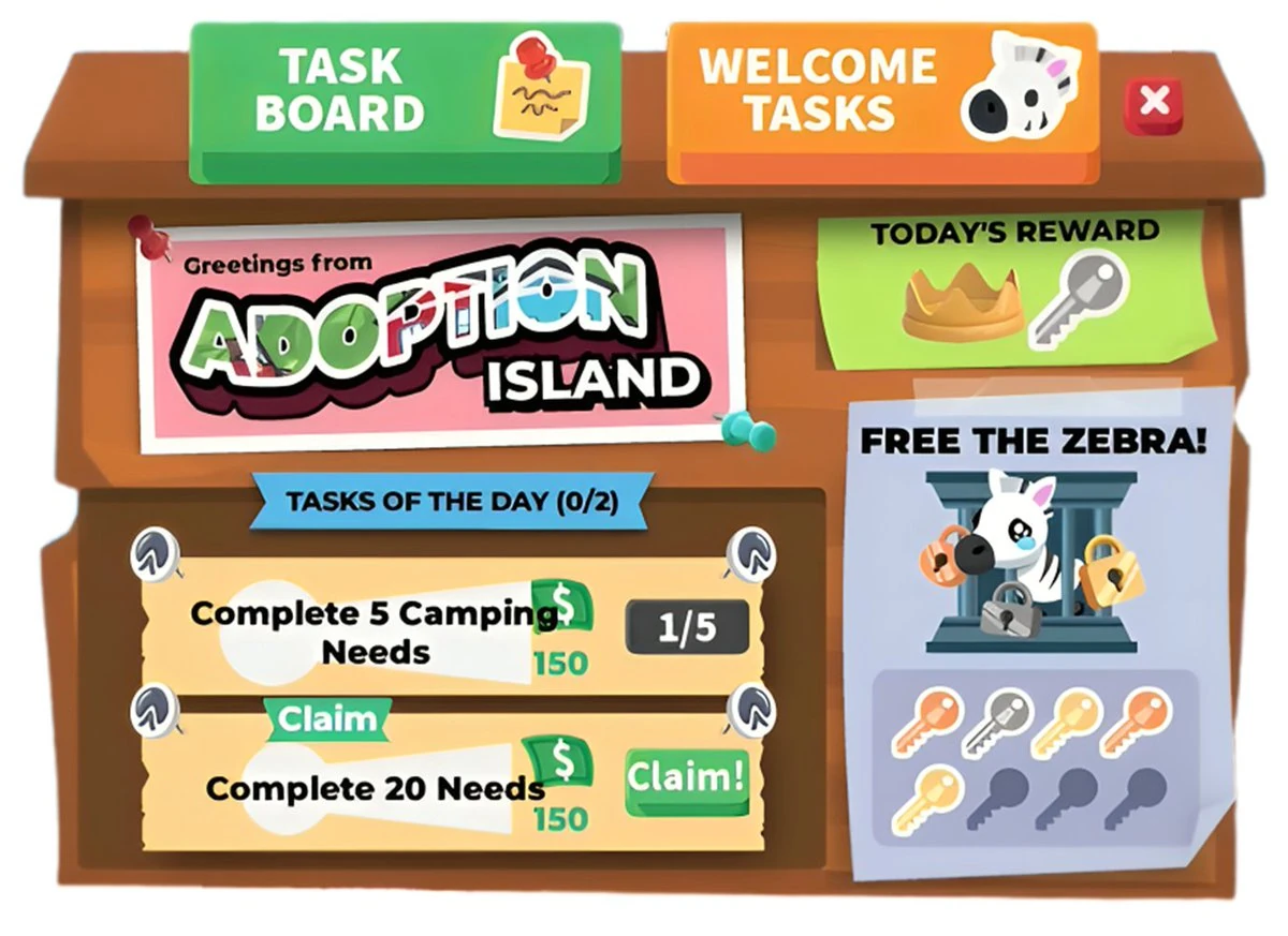 Adopt me adds this task board interface, only for new players | Fandom