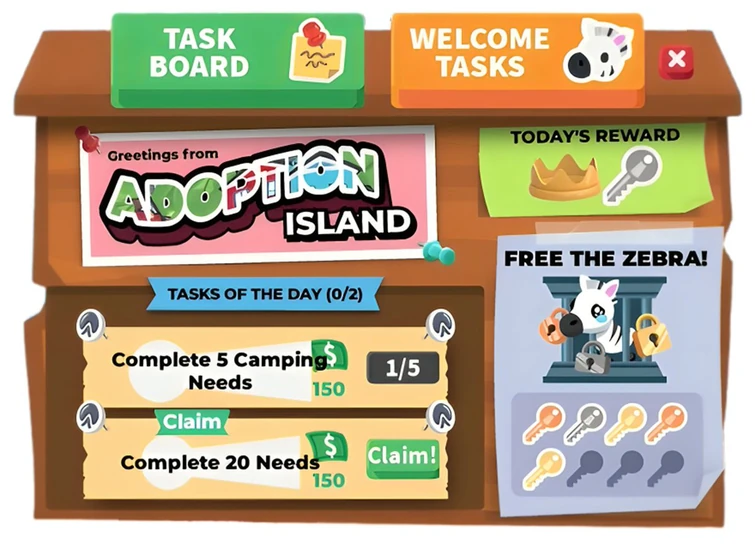Adopt me adds this task board interface, only for new players | Fandom