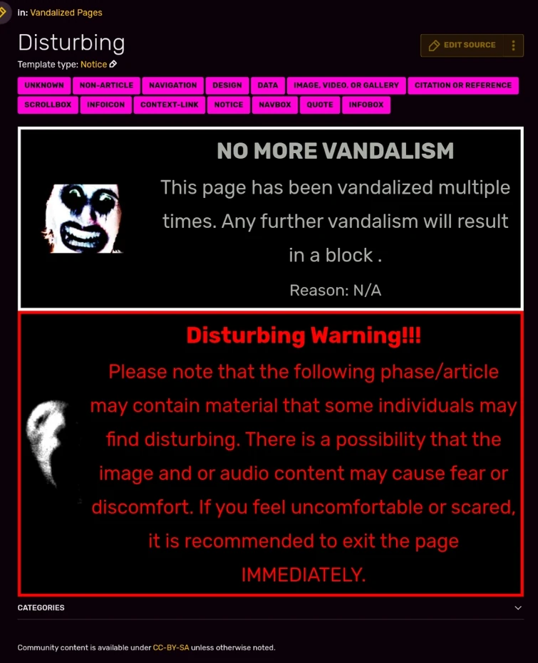 I fixed the gore and disturbing template! | Fandom