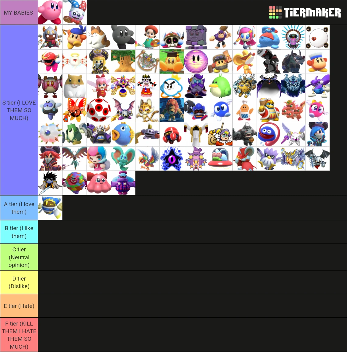 My Kirby Character Tier List | Fandom