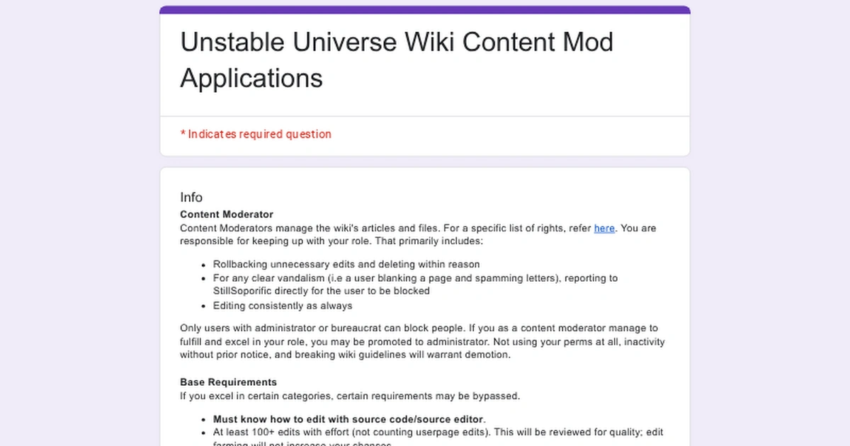 Content Mod Applications | Fandom