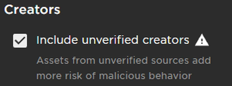 don't turn on unverified creators on any room related image on ...