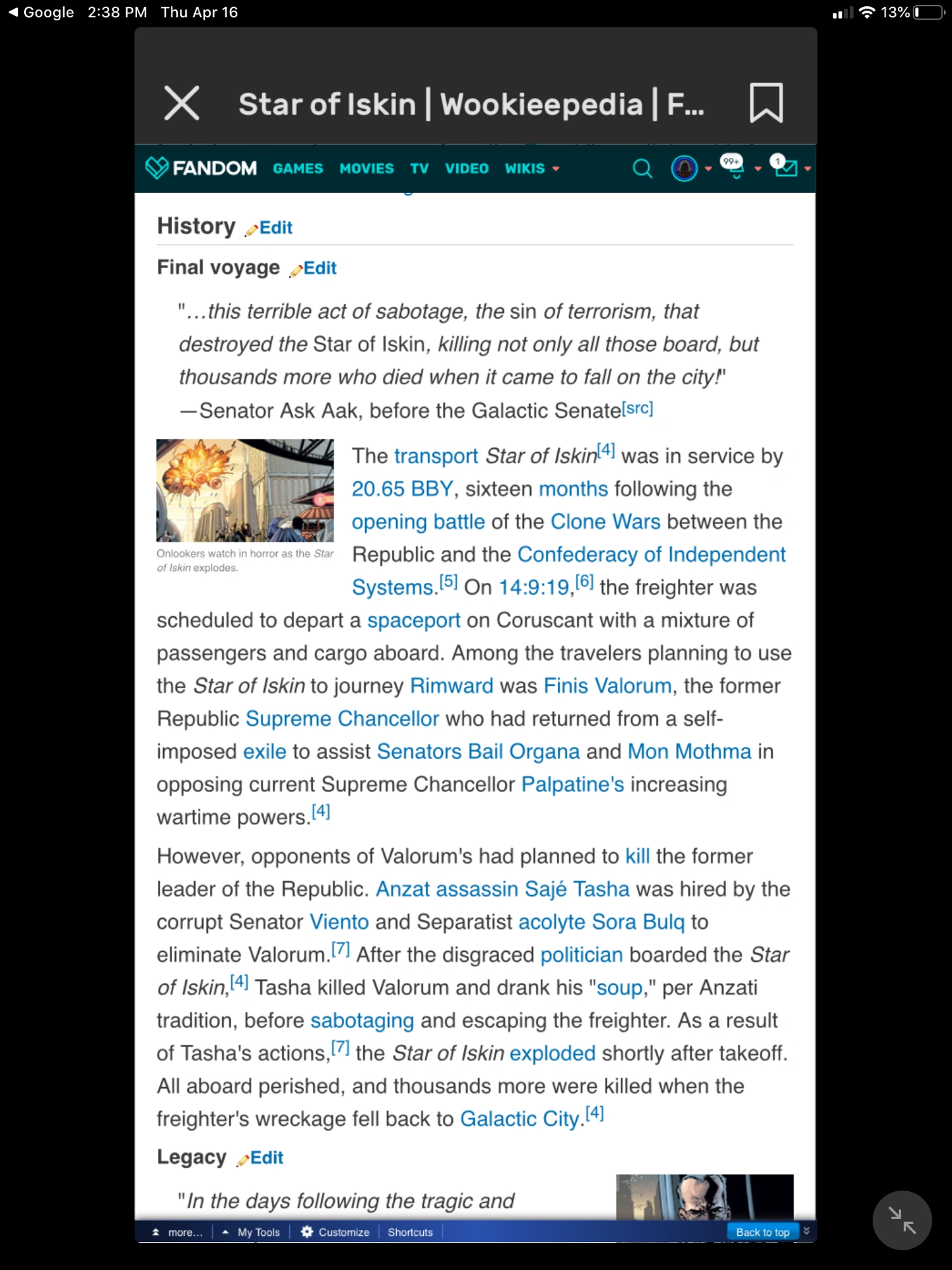 Did Finis Valorum die or not? (LEGENDS) | Fandom