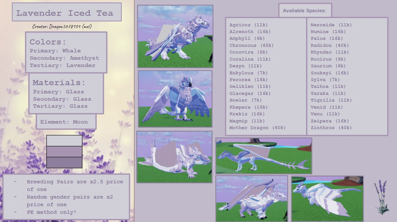 Selling Lavender Iced Tea theme World Dragons | Fandom