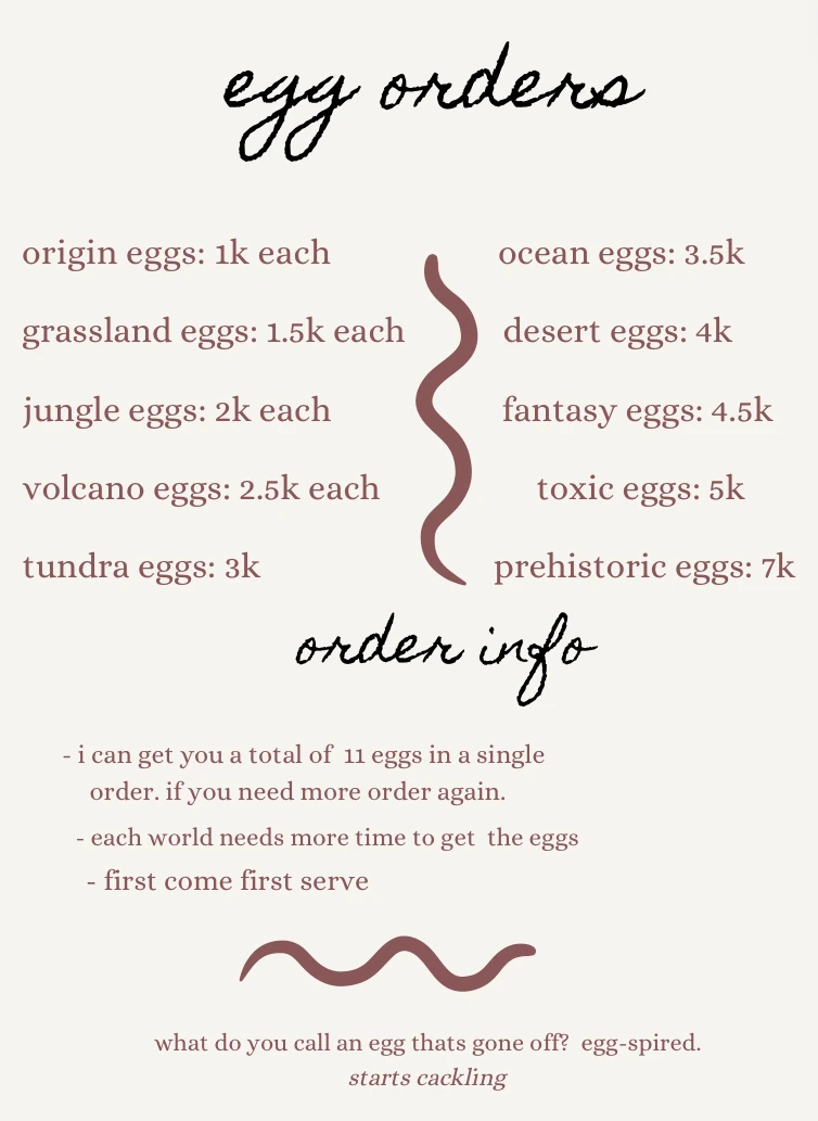 egg orders!! | Fandom