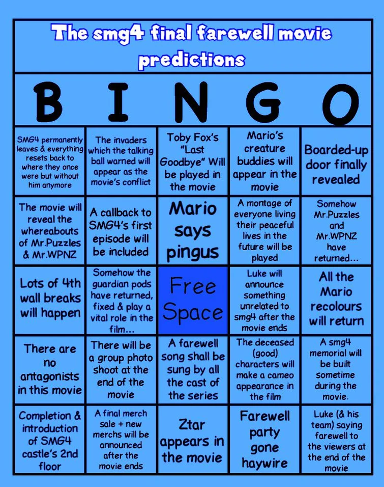 SMG4 final movie bingo. | Fandom