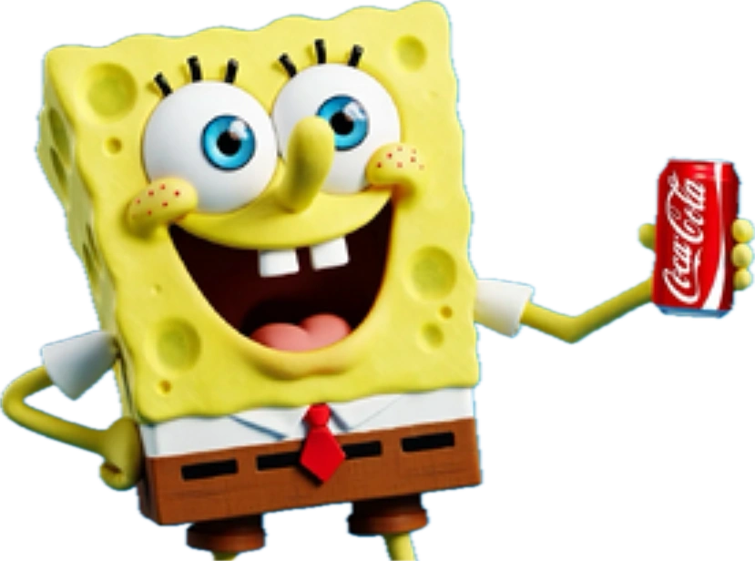 SpongeBob with a Coca Cola in no background | Fandom