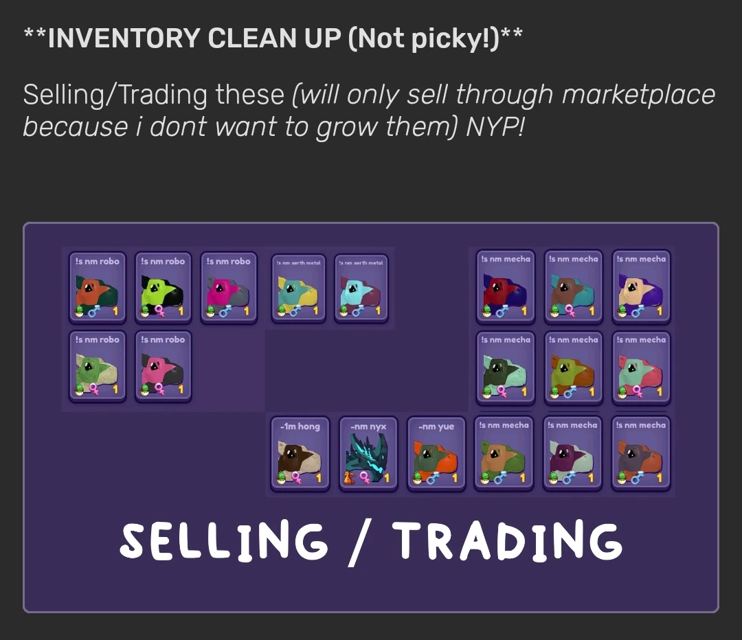 INVENTORY CLEAN UP (TRADING/SELLING) | Fandom
