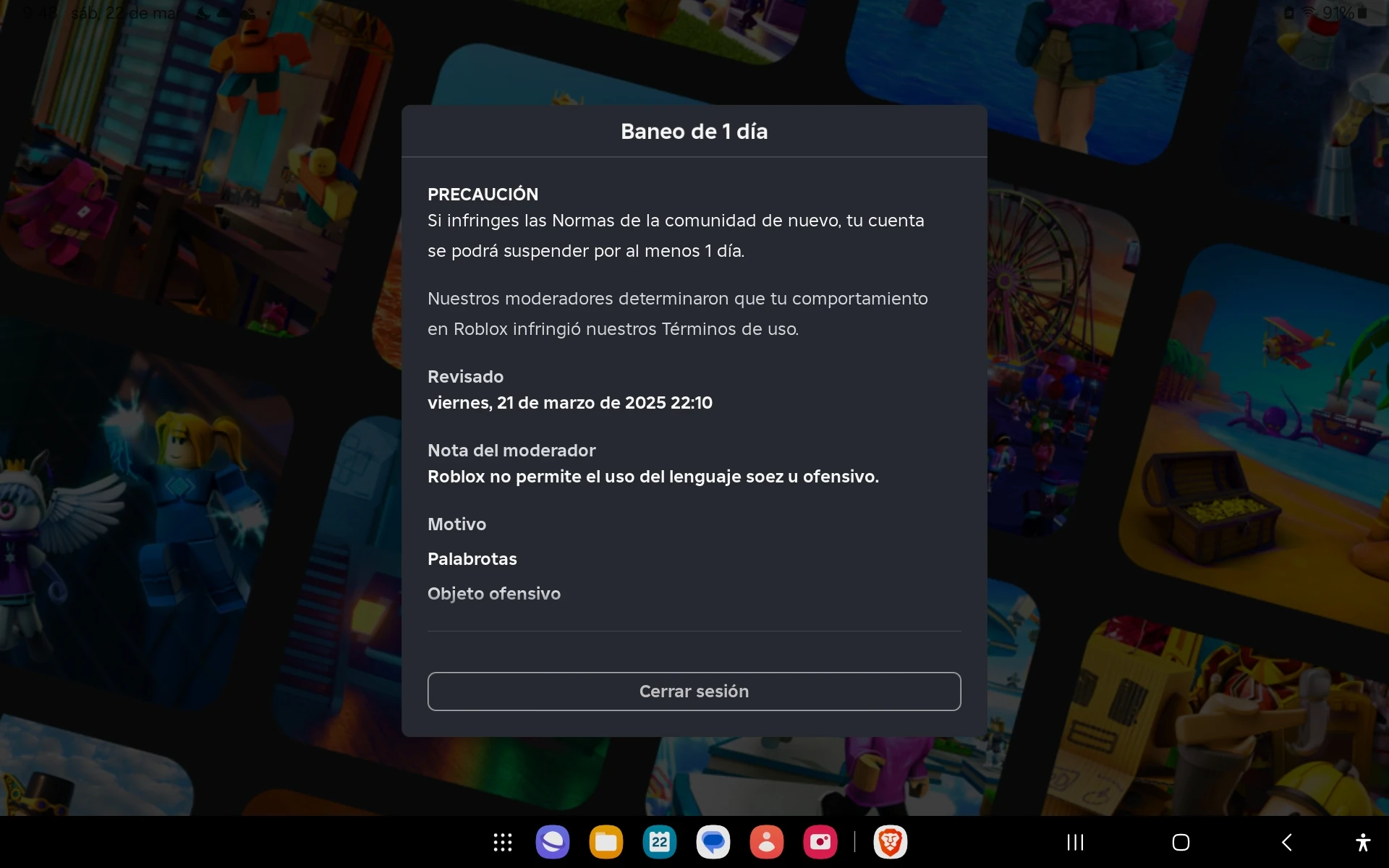 Ese p****e flashthemes me baneó Roblox del juego de nuevo por 1 día ...