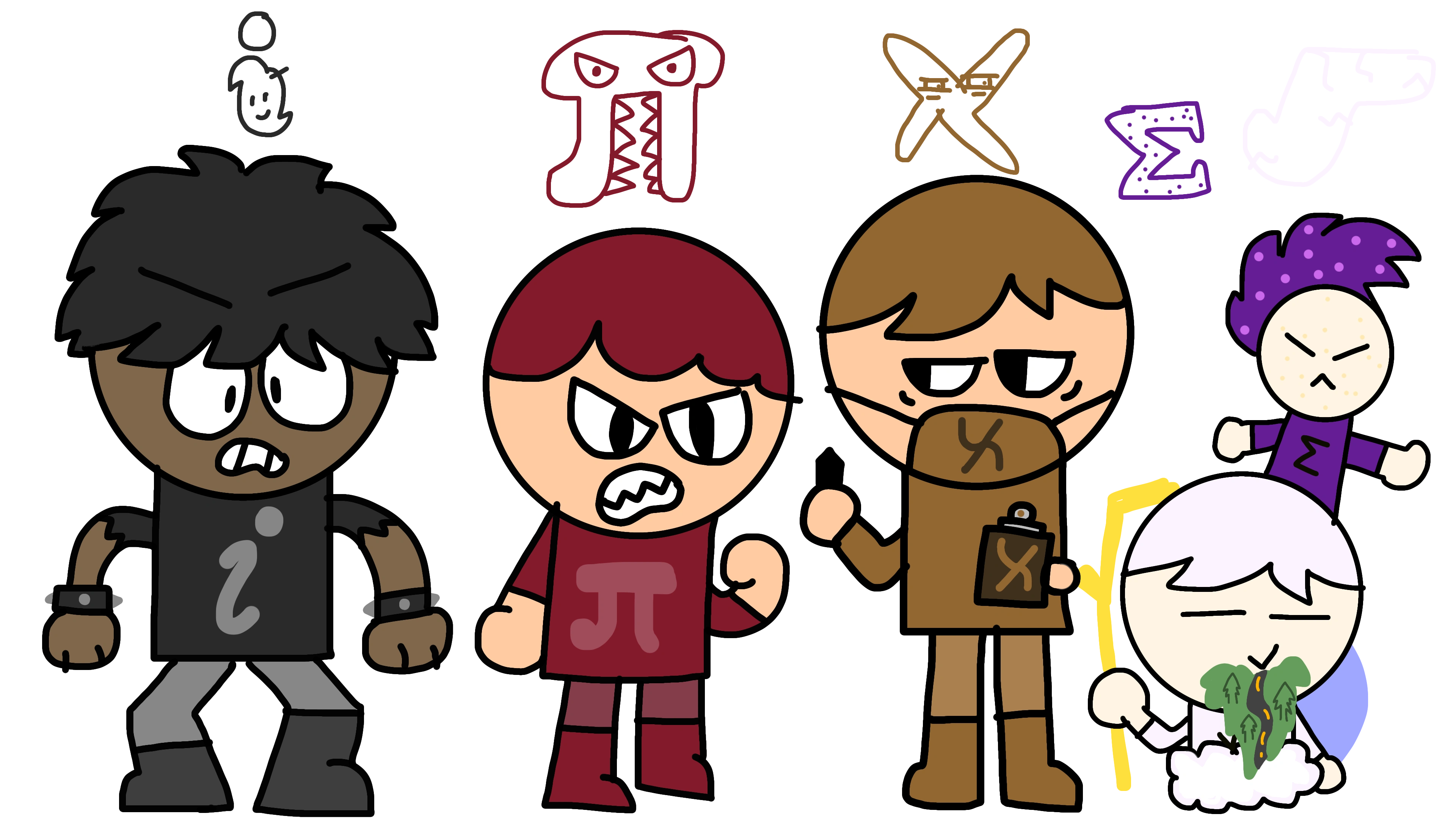 I, Pi, Alef, Square Root and Sigma as humans | Fandom