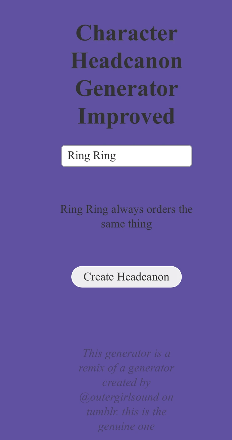 Headcanon generator trend (Anderson’s plan) | Fandom