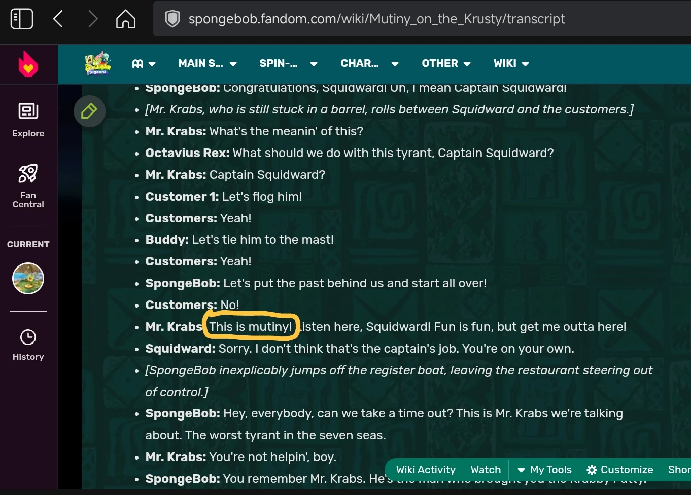 what did mr krabs say?? | Fandom