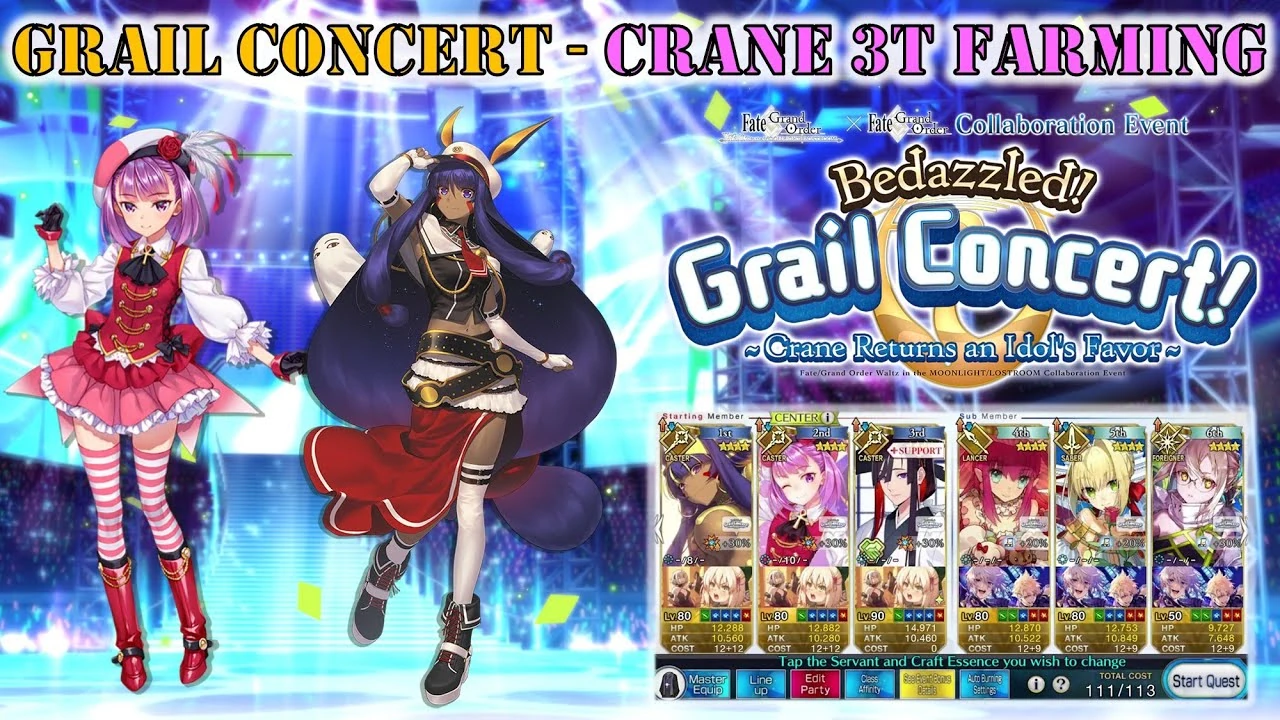 FGO NA – Grail Concert - Day 4: Miss Crane 3T Farming (6 Slot – No ...