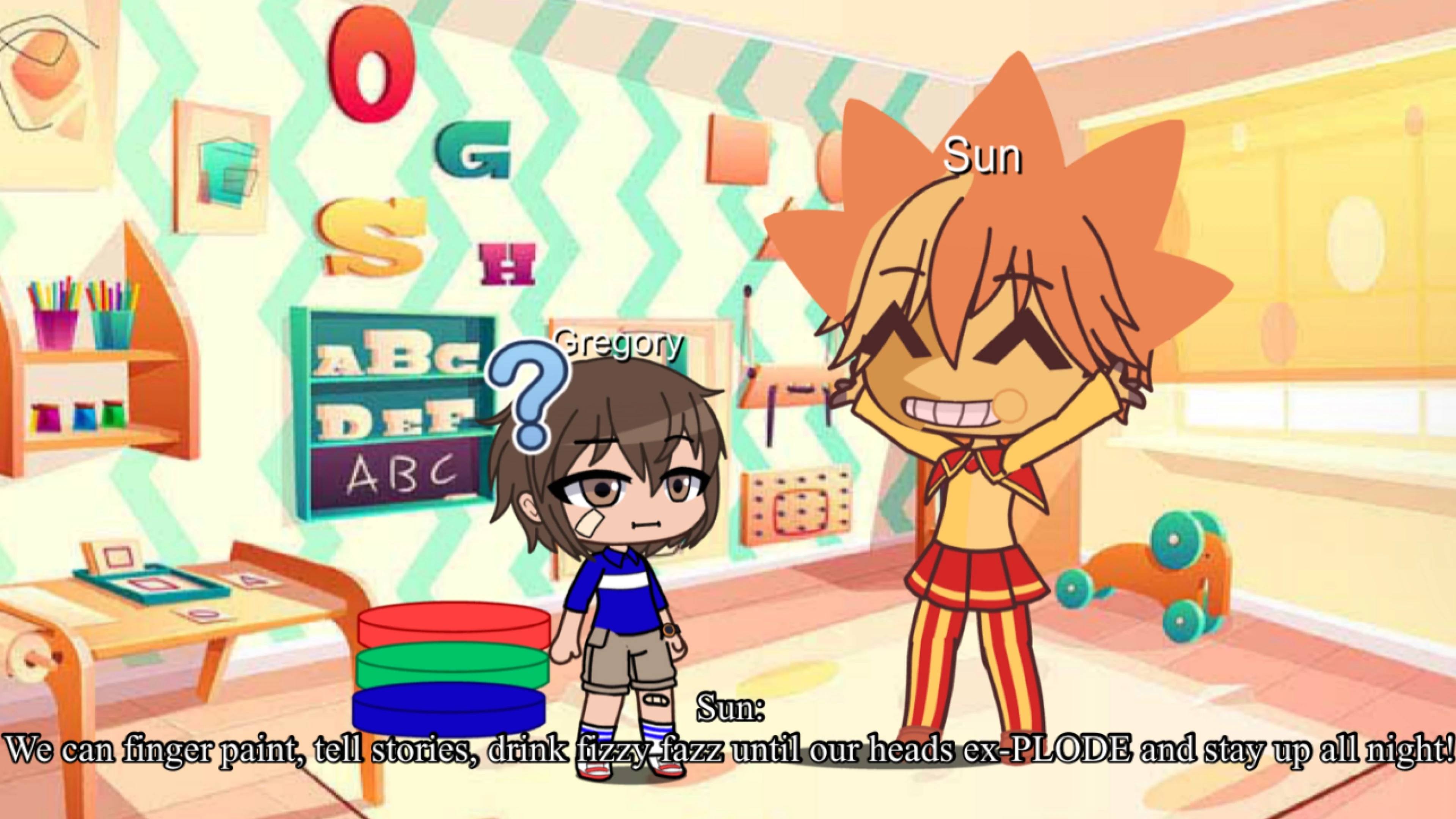 The daycare attendant and Gregory scenes | Fandom