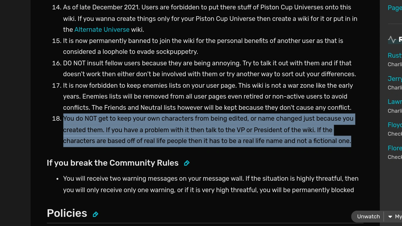 NEW RULE: Character Policy | Fandom