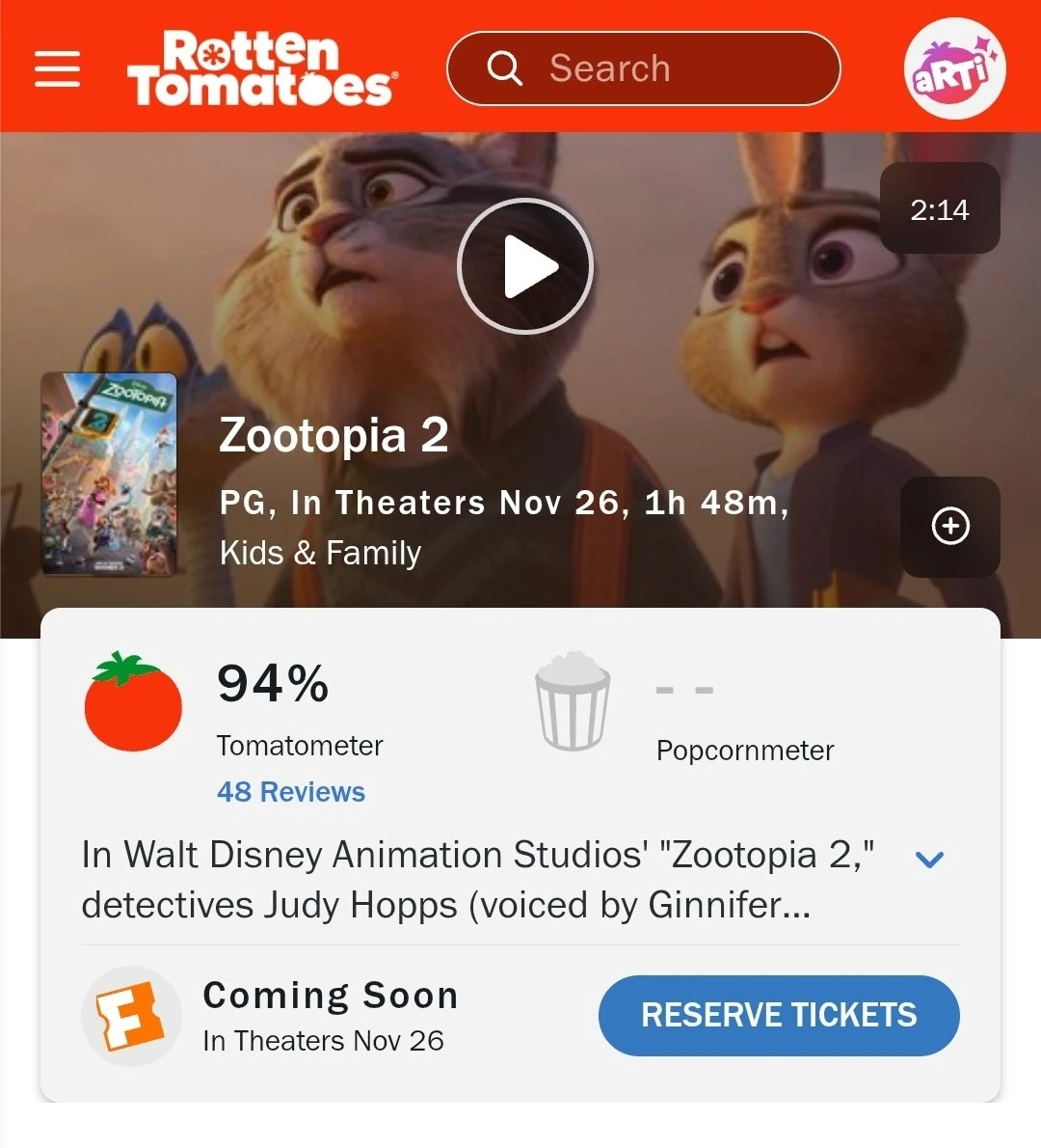 ZOOTOPIA 2’ debuts at 94% on Rotten Tomatoes | Fandom