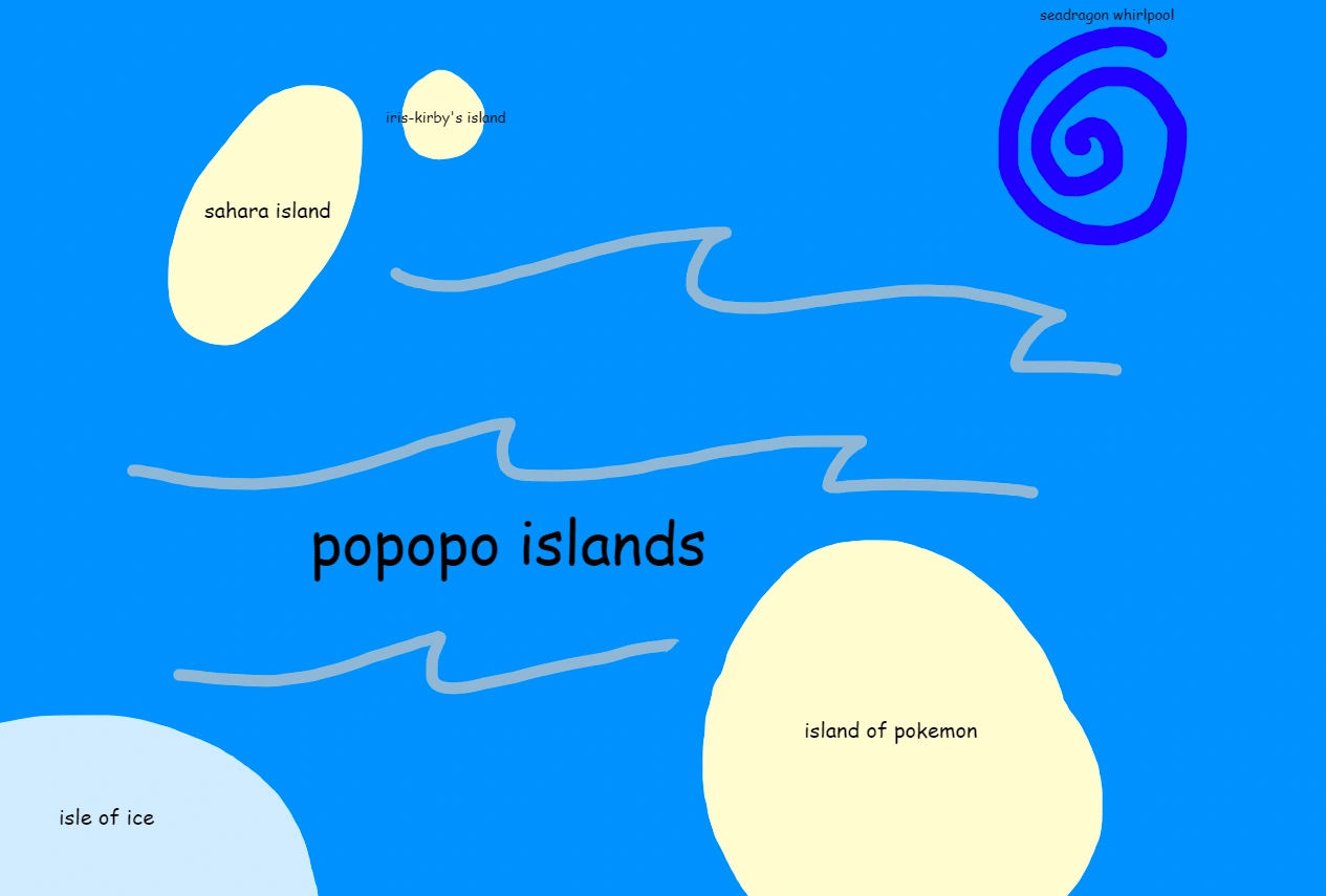 map of the popopo islands, an important location in iris-kirby | Fandom