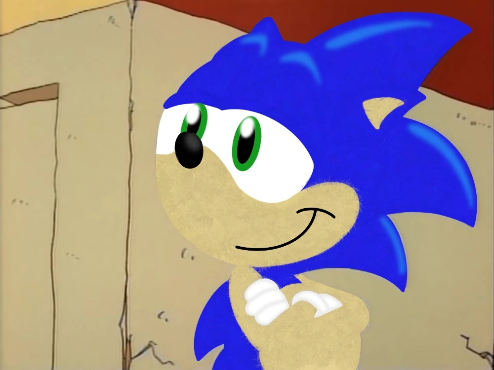 My redrawn AoSTH screenshot of Sonic, himself, from August 8th | Fandom