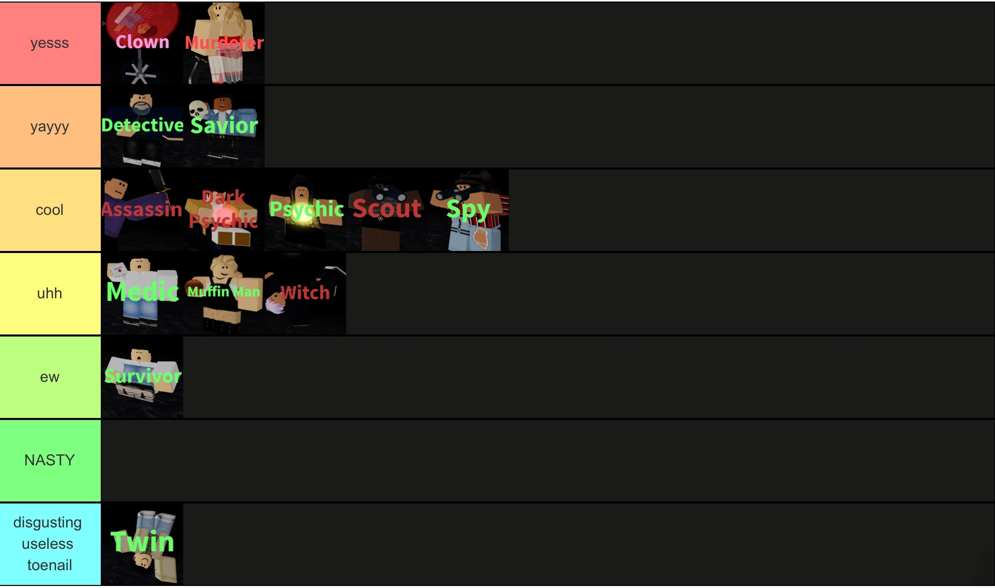 Flicker role tier list | Fandom