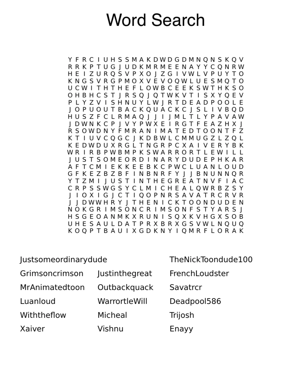 TLH wiki users word search!!! | Fandom
